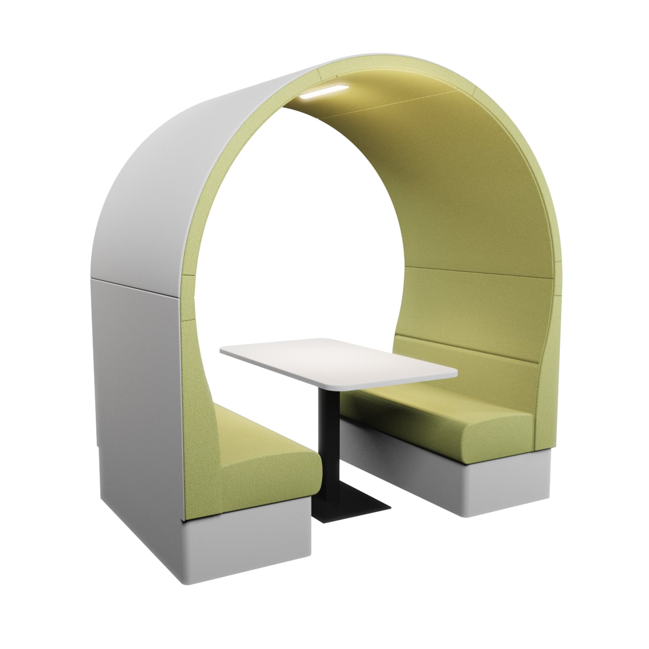 Meeting Pods and Privacy Booths, Acoustic Sound Insulated. Round with Roof